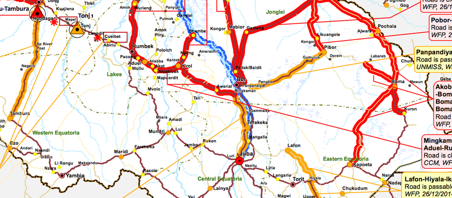 Map: Road conditions improving in South Sudan | Radio Tamazuj