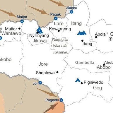 Map: Refugee flows into Gambella, Ethiopia | Radio Tamazuj